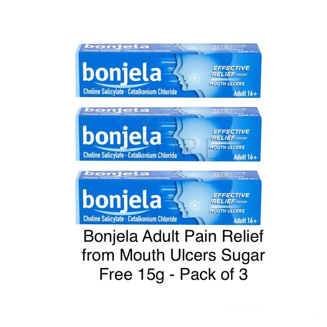 BONJELA 15G MOUTH Ulcer Treatment *Sugar Free* Adult Gel 16+ Effective ...