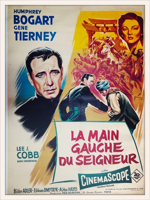 AFFICHE ORIGINAL ENTOILEE du film LA MAIN GAUCHE DU SEIGNEUR 1955 ...