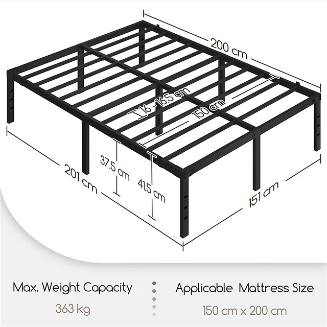 BED FRAME KING size heavy metal with slats £26.70 - PicClick UK