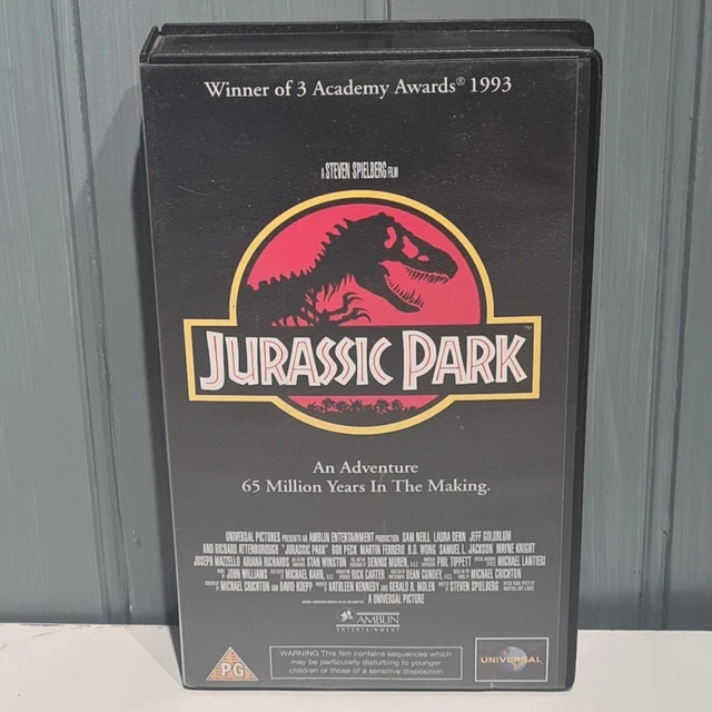 JURASSIC PARK VHS Video Tape Jeff Goldblum Steven Spielberg PG 1993 ...