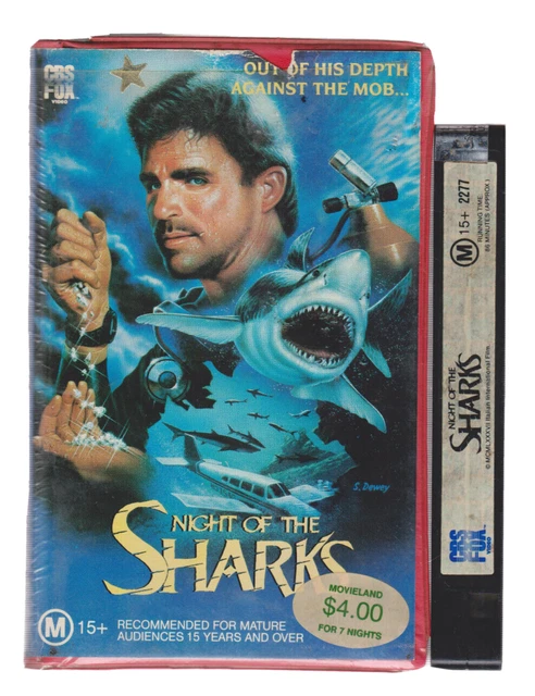 RARE VHS VIDEO Tape NIGHT OF THE SHARKS Big Box Ex-Rental CBS FOX Clamshell EUR 39,25 - PicClick FR