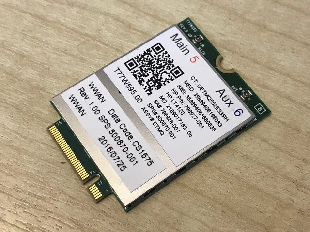 CARTE MODULE HP ProBook / Elitebook 725 820 G4 G3 G2 850 840 4G WWAN ...