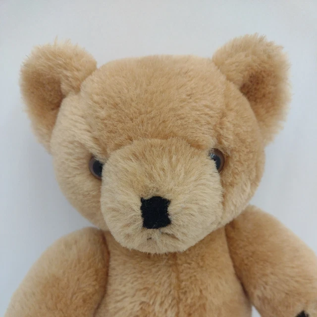 VINTAGE JOINTED TAN Teddy Bear with Brown Velvet Paws and Brown eyes £9 ...