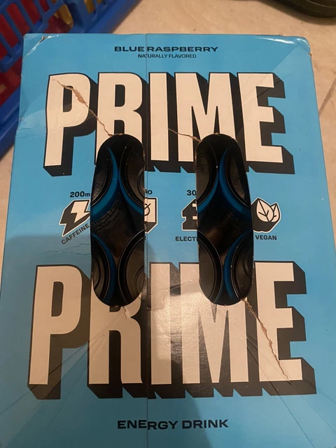 PRIME ENERGY DRINK x12 CANS BOX CASE CRATE PACK - BLUE RASPBERRY - UK ...