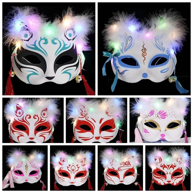 RAVE COSTUME LED Mask Anime Face Cover Fun Cat Masks Halloween EUR 2,12 ...