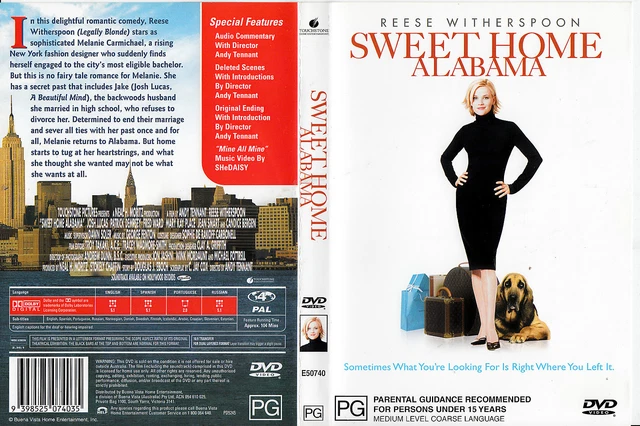 SWEET HOME ALABAMA-2002-[REESE Witherspoon]-Andy Tennant Film-Movie ATF-DVD $35.00 - PicClick AU
