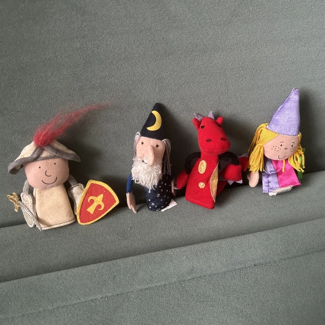 JELLYCAT FINGER PUPPETS PRINCE PRINCESS & DRAGON + STARBUCKS YETI 3 ...