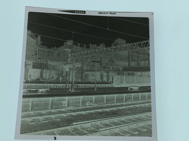 STATION SCENE LOCOMOTIVE Loco Railway Large Negative Ref 2B-16 £4.99 ...