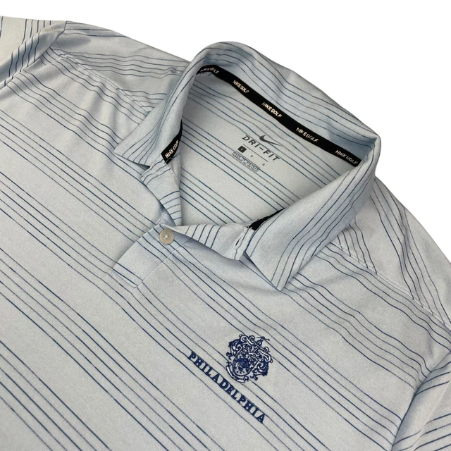 TRUMP NATIONAL PHILADELPHIA x Nike Men's Dri-Fit Polo Shirt Blue Stripe ...