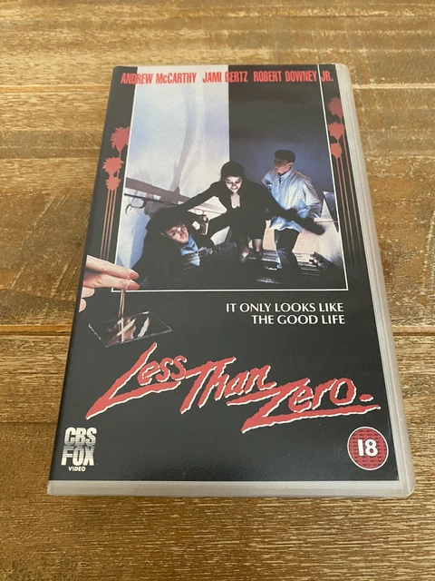 LESS THAN ZERO VHS Video Andrew McCarthy Rare Cover Art Excellent ...