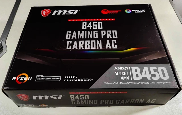 MSI B450 GAMING Pro Carbon Ac Wifi Amd Am4 Ddr4 Atx Motherboard £84.99 ...