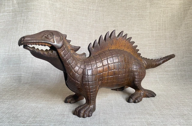 ANTIQUE RARE C1890 Victorian Cast Iron Stegosaurus Dinosaur Nutcracker ...