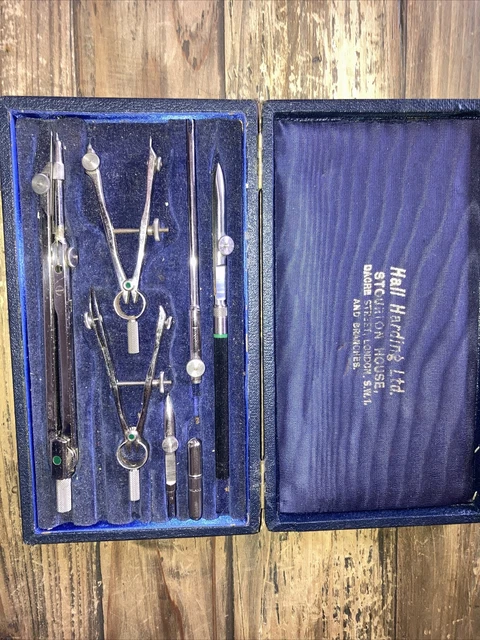 VINTAGE CASED HALL & Harding Draughtsman Cased Set £31.92 - PicClick UK