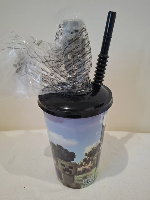 MINECRAFT MOVIE CINEMA Drink Cup & Figure Topper NEW Skeleton, Factory ...