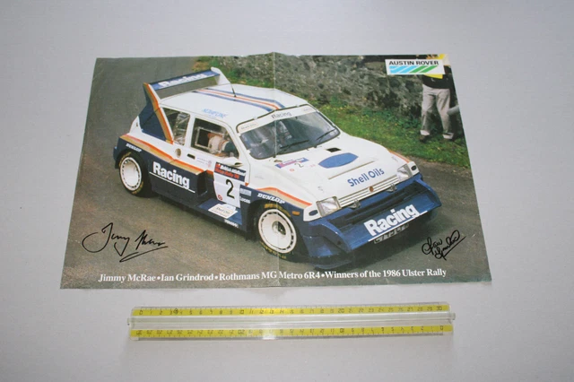 AUSTIN ROVER MG Metro 6 R4 Rallye Poster Signed McRae Jimmy - Ian ...