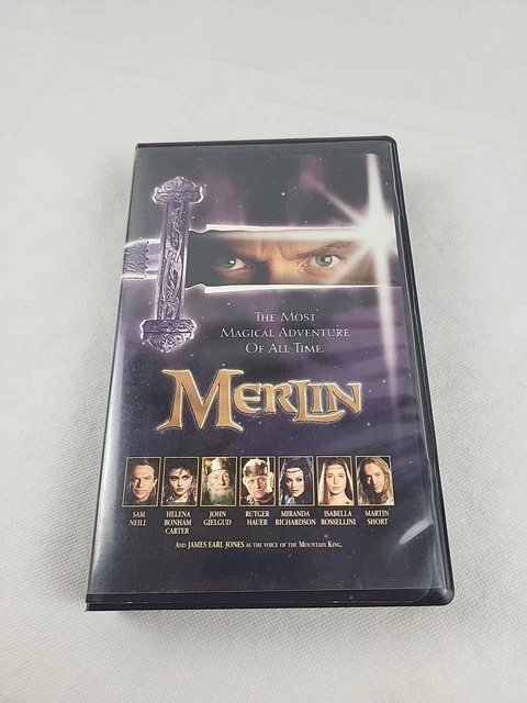MERLIN VHS MOVIE Black Clamshell 1998 Hallmark Entertainment Tested and ...