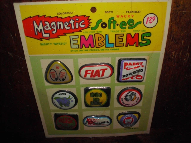 VINTAGE PUFFY MAGNETS Wacky Softees Emblems Astrological Rare Pbr New ...