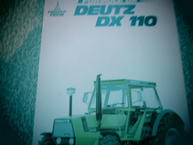 PROSPECTUS TRACTEURS DEUTZ dx 110 EUR 3,00 - PicClick FR