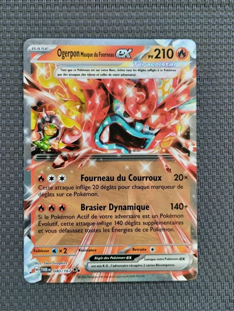 CARTE POKÉMON OGERPON Masque Du Fourneau Ex 040/167 Mascarade Crépusculaire... EUR 1,50 ...