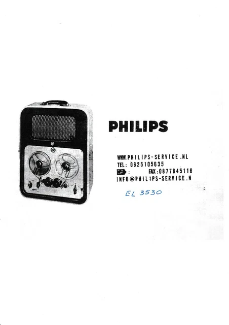 SERVICE MANUEL D'INSTRUCTIONS pour Philips El 3530 EUR 7,07 - PicClick FR