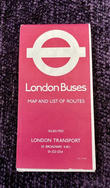 1975 LONDON BUSES map and list of routes London Transport - No. 1 £6.99 ...