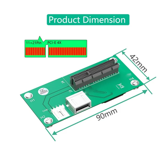 FOR MINI PCIE To PCIE Express 4X Extension Cord Adapter Card With USB ...