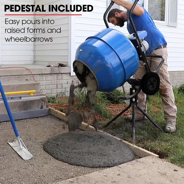 NNEDSZ BAUMR-AG 140L Portable Cement Concrete Mixer with Pedestal Stand ...