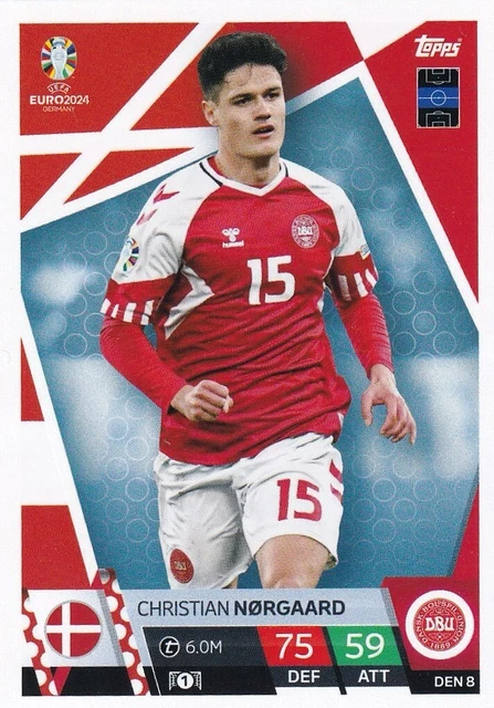 TOPPS EURO 2024 Match Attax 24 Base Karte Dänemark DEN 8 Christian ...