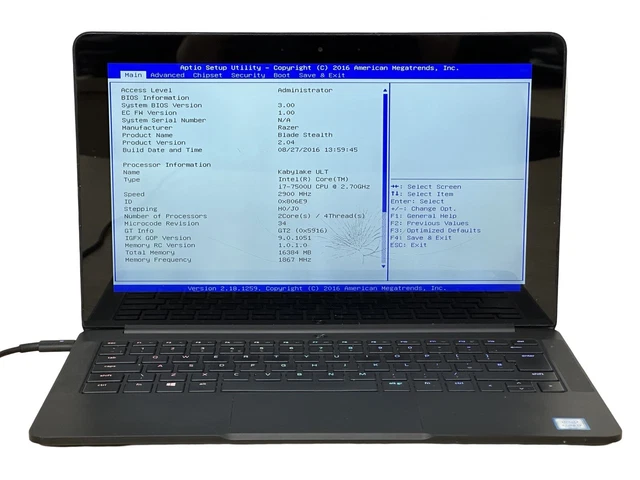 RAZER BLADE STEALTH RZ09-0196 Touchscreen Core i7-7500U 16GB RAM Gaming ...