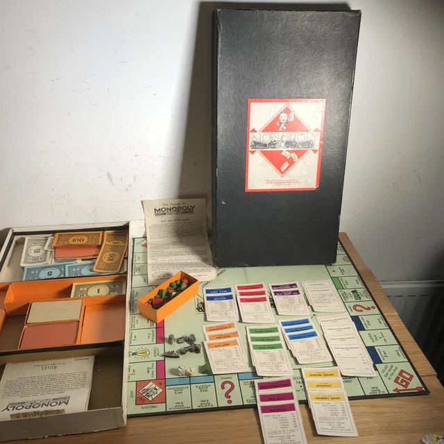 RARE VINTAGE BIG Box Black Monopoly 1950's Waddington Board Game £34.99 ...