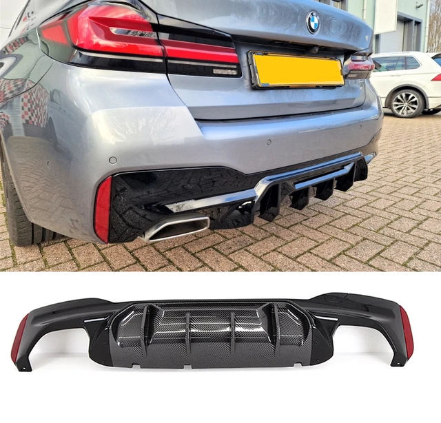 BMW G30 G31 M5 Competition Style Rear Diffuser Skirt Gloss Black Carbon ...