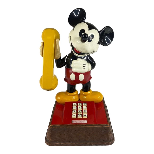 VINTAGE THE MICKEY Mouse Phone Landline Push Button Telephone 1976 Walt ...