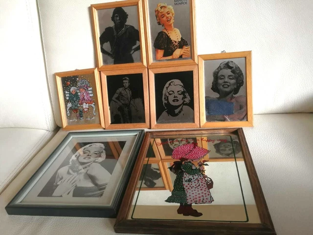 SET N.8 QUADRI specchio anni 80' Marilyn Monroe, James Dean, Miguel ...
