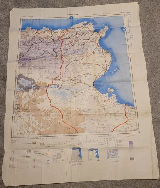 WW2 BRITISH ARMY Map Of North Africa Tunisia 1942 Desert Rats. £25.00 ...