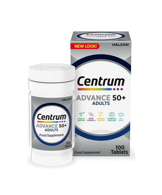 CENTRUM ADVANCE 50+ Tablets 100 count (Pack of 1), 25k Gold Eye Mask £ ...