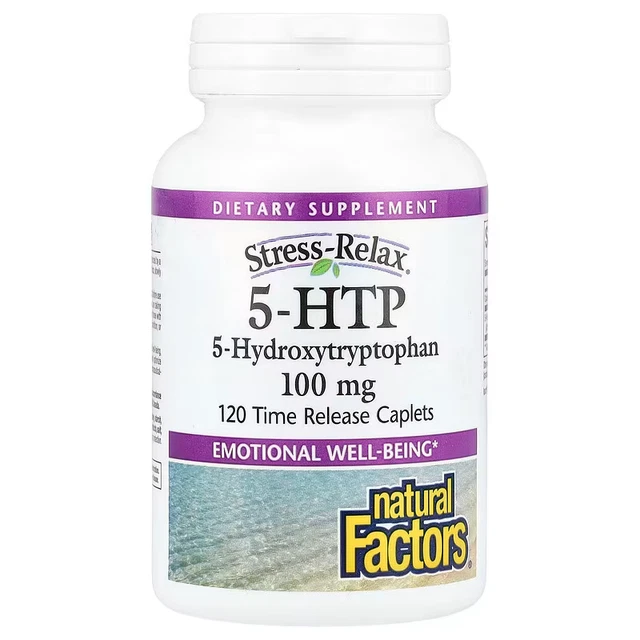 NATURAL FACTORS, STRESS-RELAX, 5-HTP, 100 mg, 120TimeReleaseCaplets ...