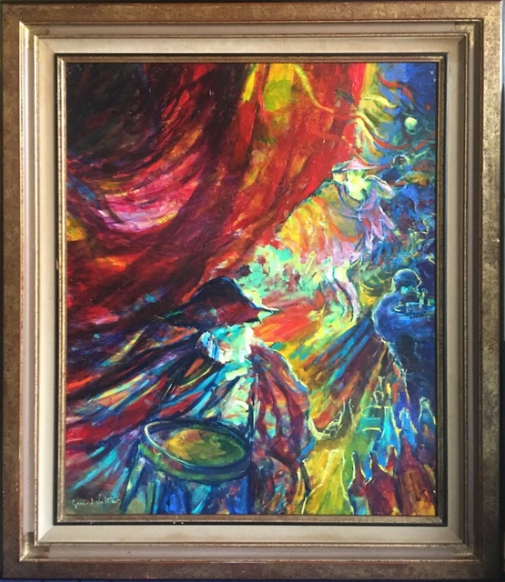 TABLEAU DE GÉRARD VALTIER (1950) - "Les troubadours" HST 81x65 cm EUR 1 ...