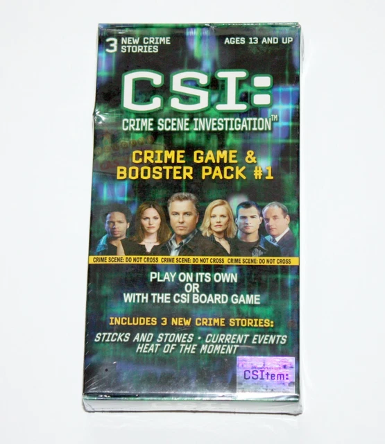 CSI CRIME SCENE Investigation Crime Game & Booster Pack # 1 Sealed $15. ...