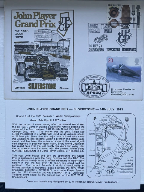 JOHN PLAYER GRAND Prix Official Silverstone 1973 Dawn First Day Cover £ ...