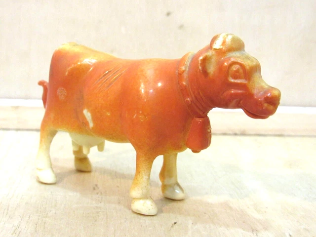 VINTAGE1950S MARX? FARM Playset Milking Cow Plastic Figure 2.25" High £ ...