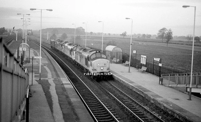 ORIGINAL RAILWAY NEGATIVE Four class 37 locos passing Church Fenton ...