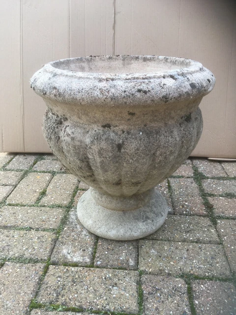 VINTAGE GRANDON FRES-BREVETE Stone garden planter with round base. £225 ...