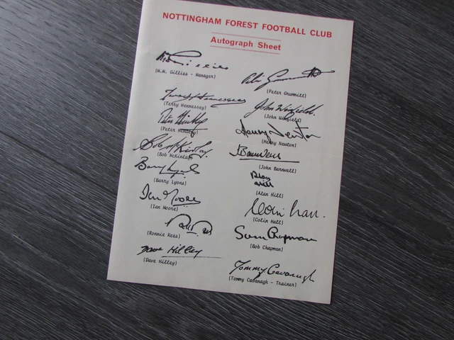 Nottingham Forest Team Sheet FOR SALE! - PicClick AU