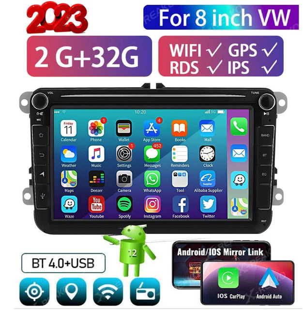 ANDROID 12 CARPLAY Car Stereo Head Unit GPS Nav 2+32G Radio For VW Golf MK5 MK6 £65.99 - PicClick UK