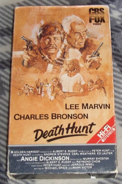 DEATH HUNT (VHS,1984,ENGLISH,HI-FI stereo,CBS/FOX video) tested $35.00 ...