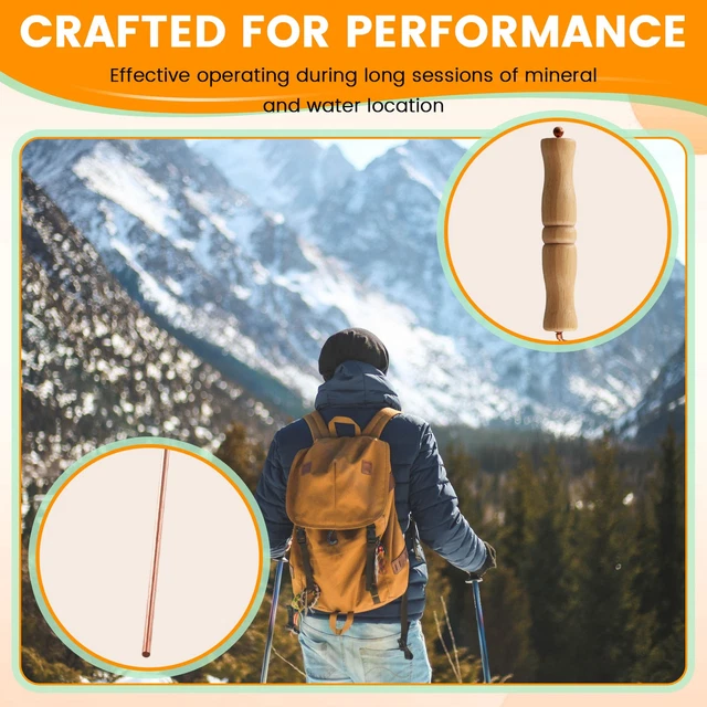 COPPER DOWSING RODS Kit for Divination Tool - Natural Wooden ...