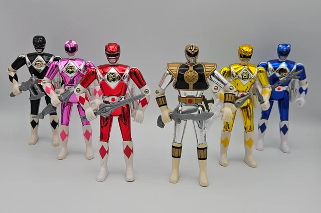 VTG MIGHTY MORPHIN Power Rangers MMPR 5.5" Movie Metallic Figures ...