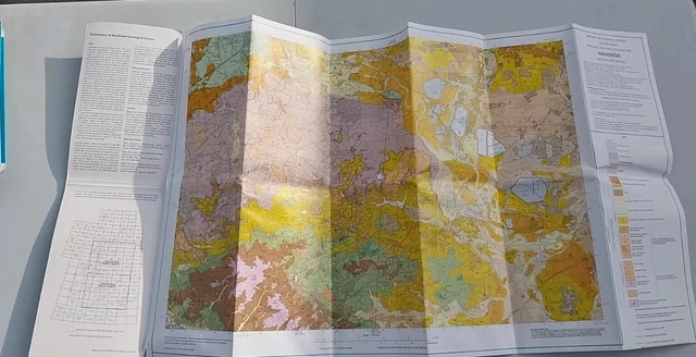 ORDNANCE SURVEY GEOLOGICAL Map, Windsor, Solid & Drift, Folded Map ...