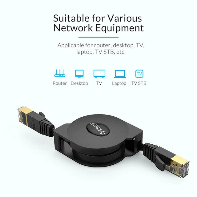 ORICO ETHERNET CABLE Portable Retractable Ethernet LAN Internet Network ...