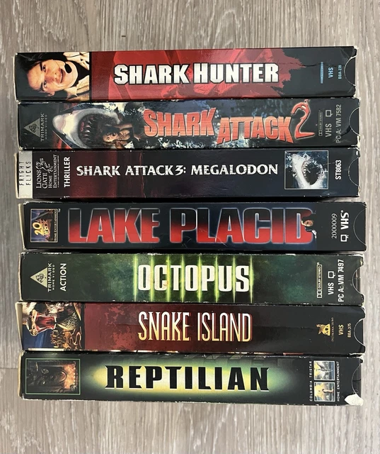 7 VHS LOT -Creature Horror -Shark Attack 2 & 3, Octopus, Shark Hunter ...